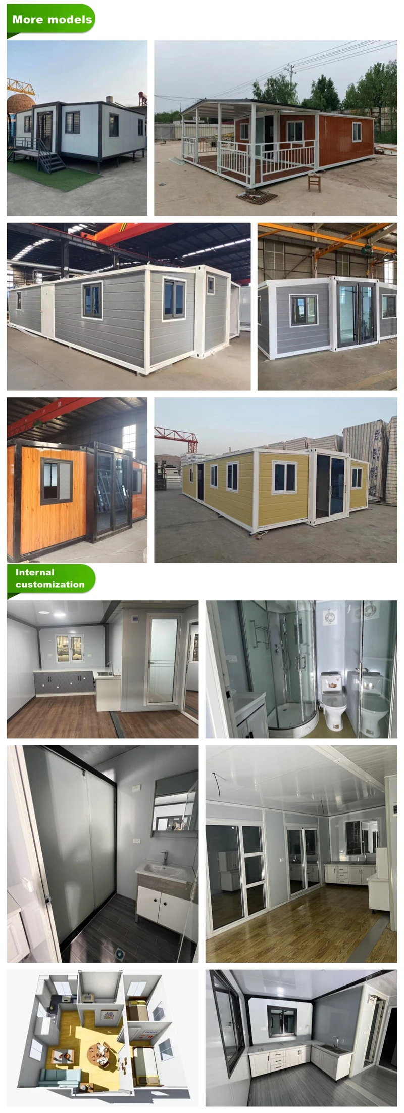 Fast Build Prefab House 20ft 40ft Modular Folding Container House ...