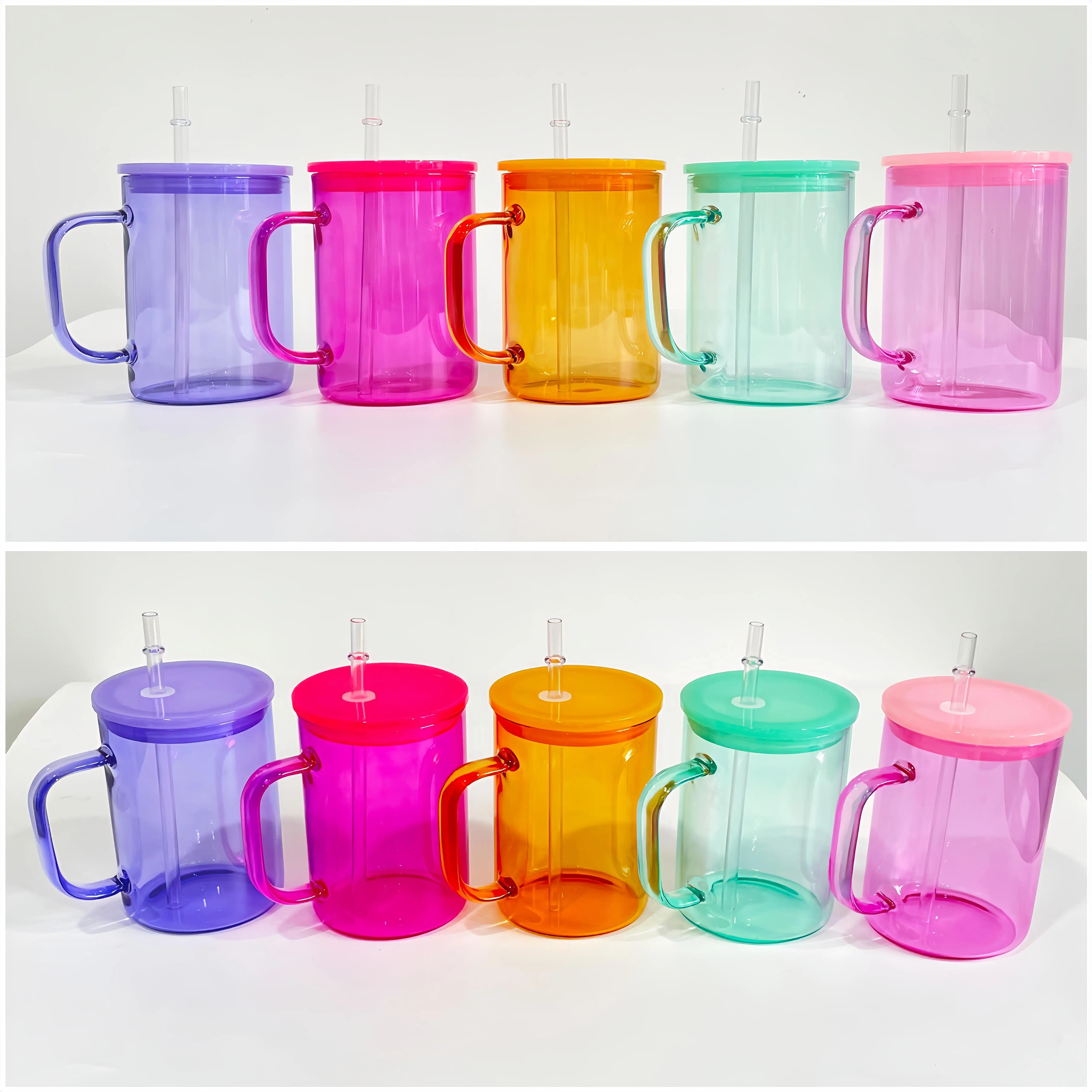 Colored 17oz Clear High Borosilicate 15oz 15 Oz Blank Sublimation Glass ...
