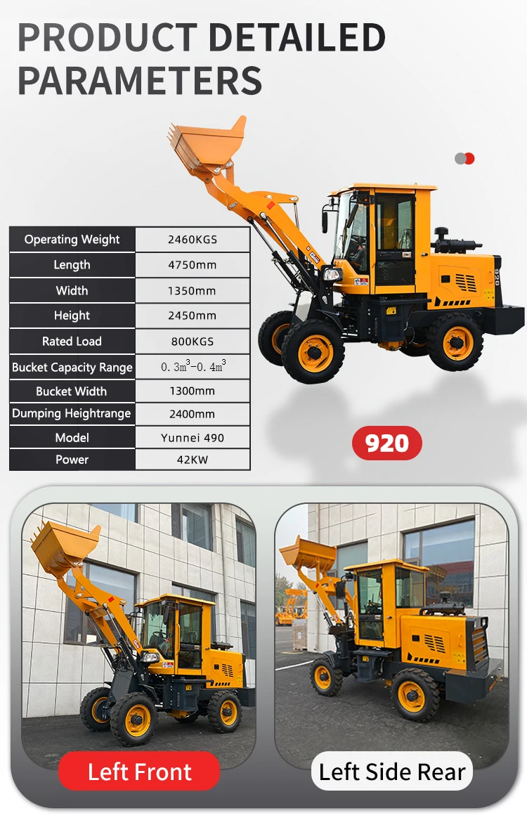 920 50hp Tractor 4x4 With Loader Front Mini Loaderr Mini Wheel Loader ...