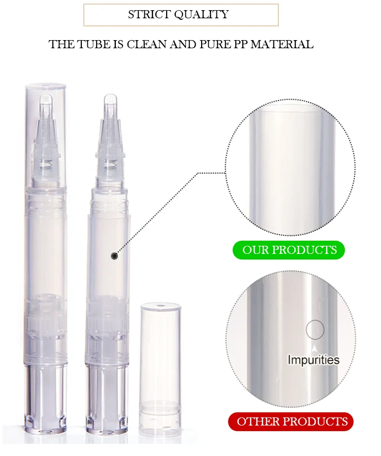 5ml Empty Aluminium Plastic Cuticle Oil Nail Custom Twist Cosmetic Pen ...