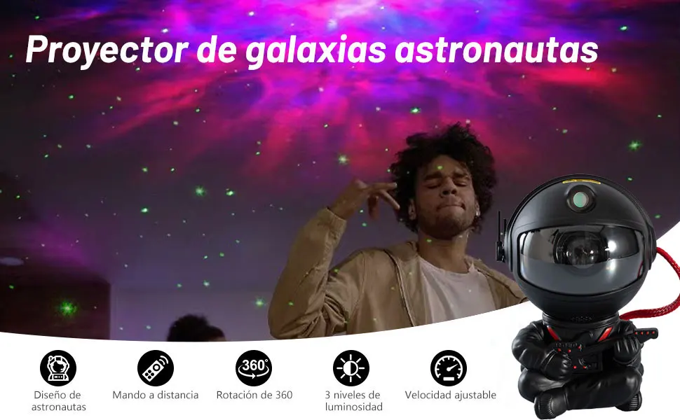 Mini Proyector Astronauta De Galaxia Nebulosa Luz Luces Estrellas ...