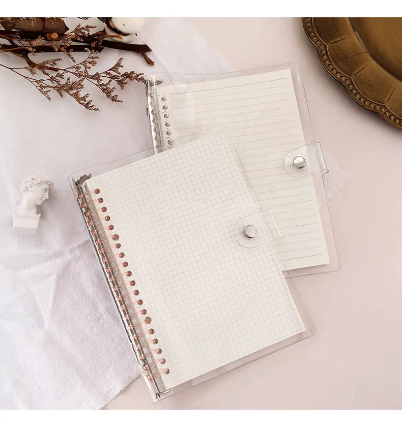 Classic Transparent PVC B5 Loose-leaf Spiral Notebook & Office Supply ...