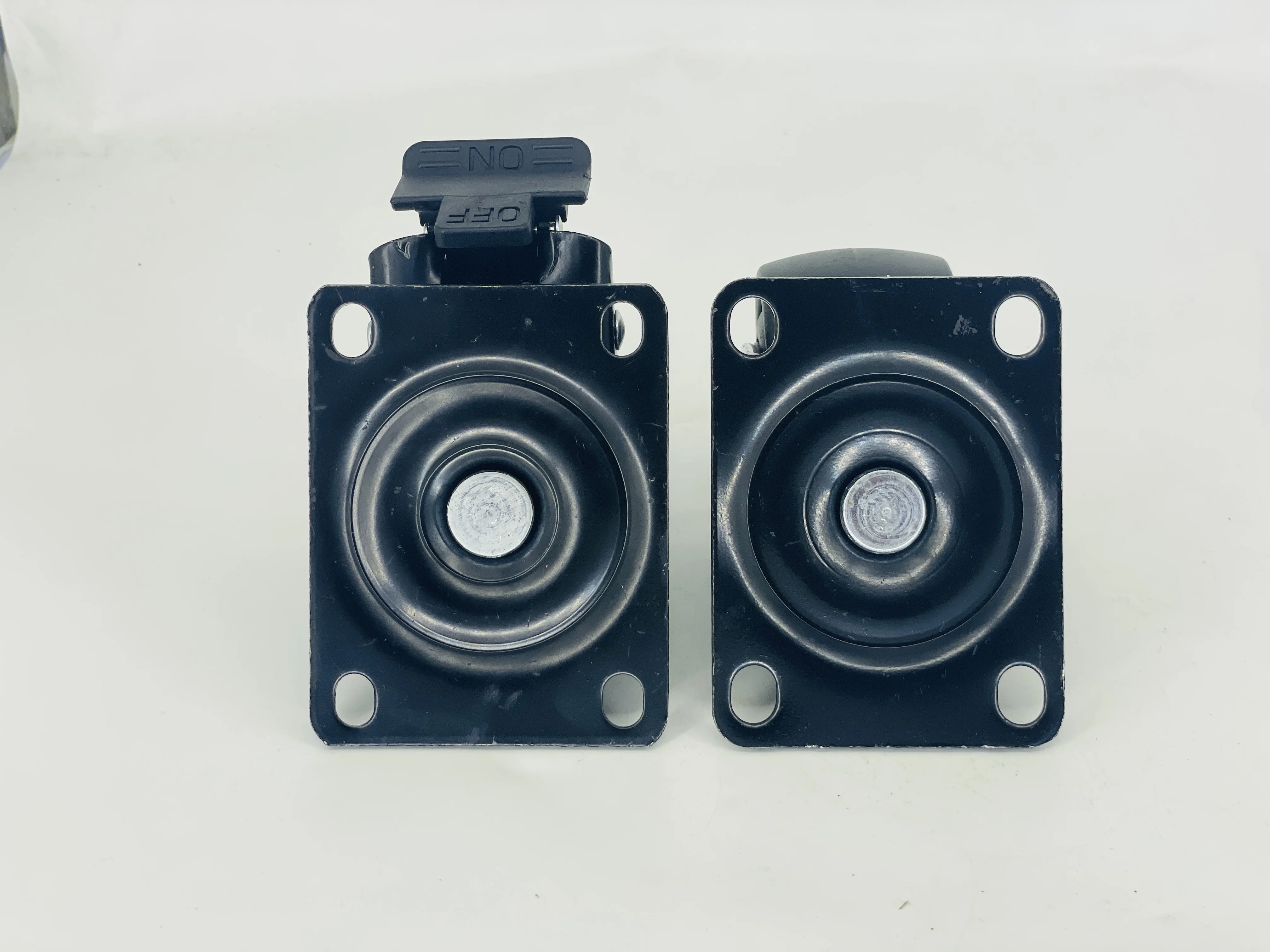 U-Shaped Side Mount Casters with Brake TPR Rubber Mute Solid Wheel for ...