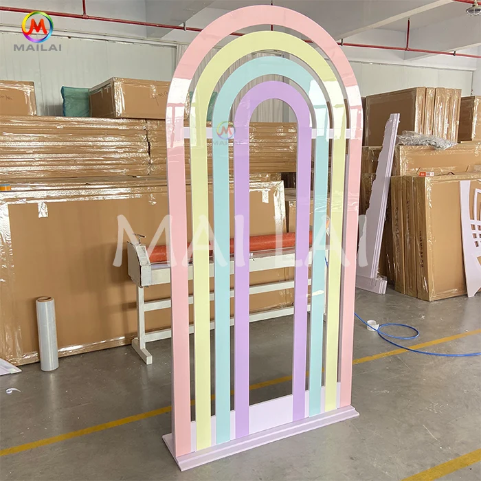 Boda Arcoiris - Colorful Rainbow Acrylic Backdrop Stand