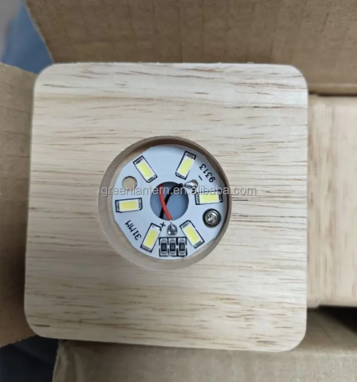 Battery Powered Wood Light Base - LED Night Lamp Stand