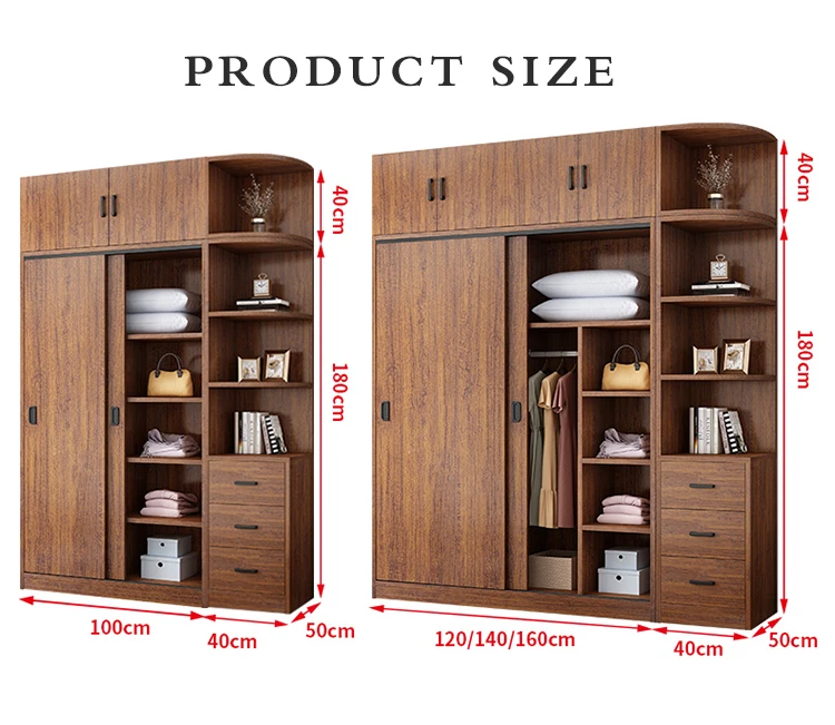 Bedroom Furniture Wardrobe Almirah Lemari Armario Imprint Cabinet 2 ...