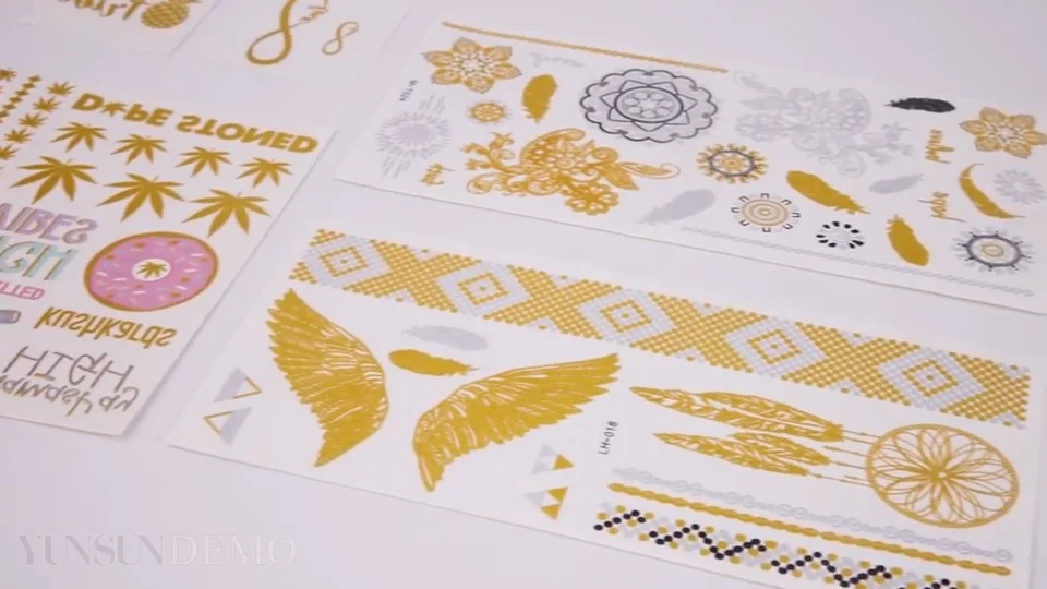 Full Color Tattoo Stickers Print Custom Printed Waterproof Women Body ...