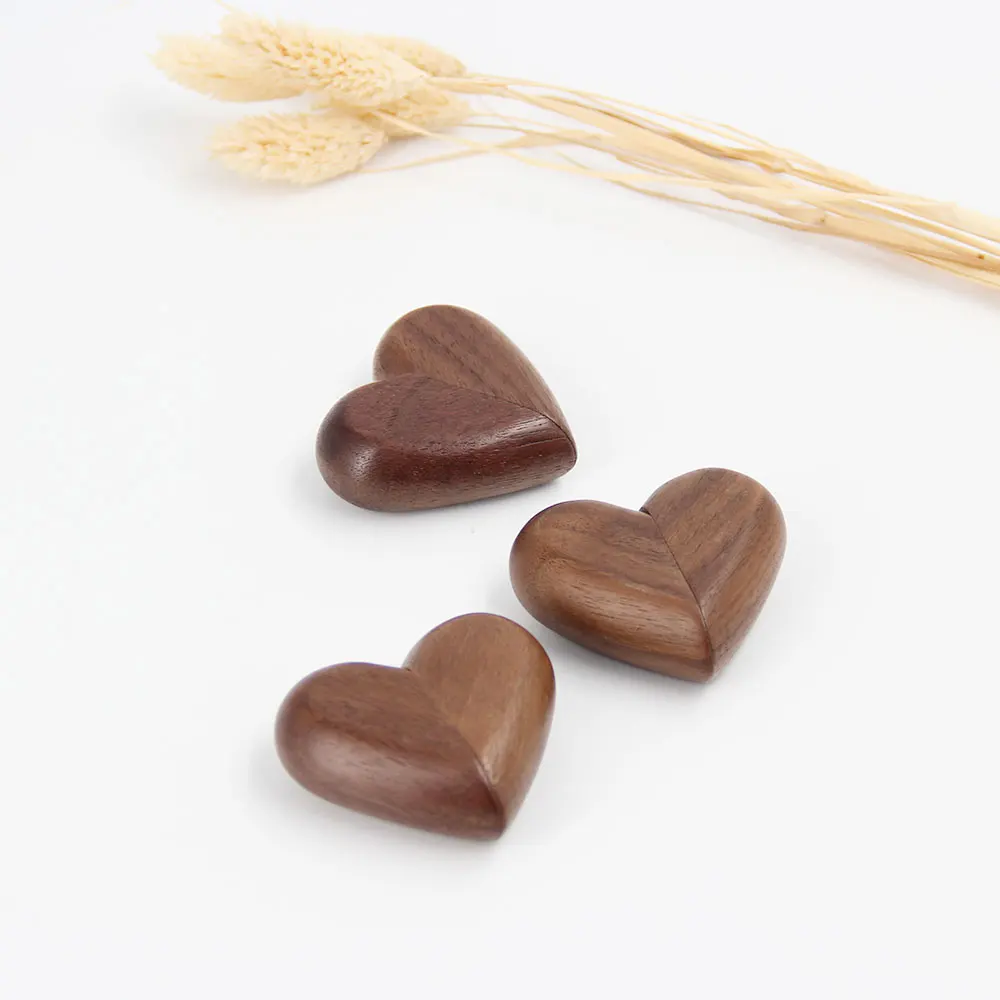 Custom Handmade Heart Shape Walnut Wood Ring Box Engagement Wedding ...