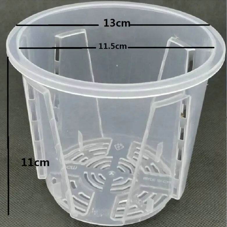 New Design Garden Clear Square Transparent Plastic Planters Phalaenopsis Root Control Pot ...