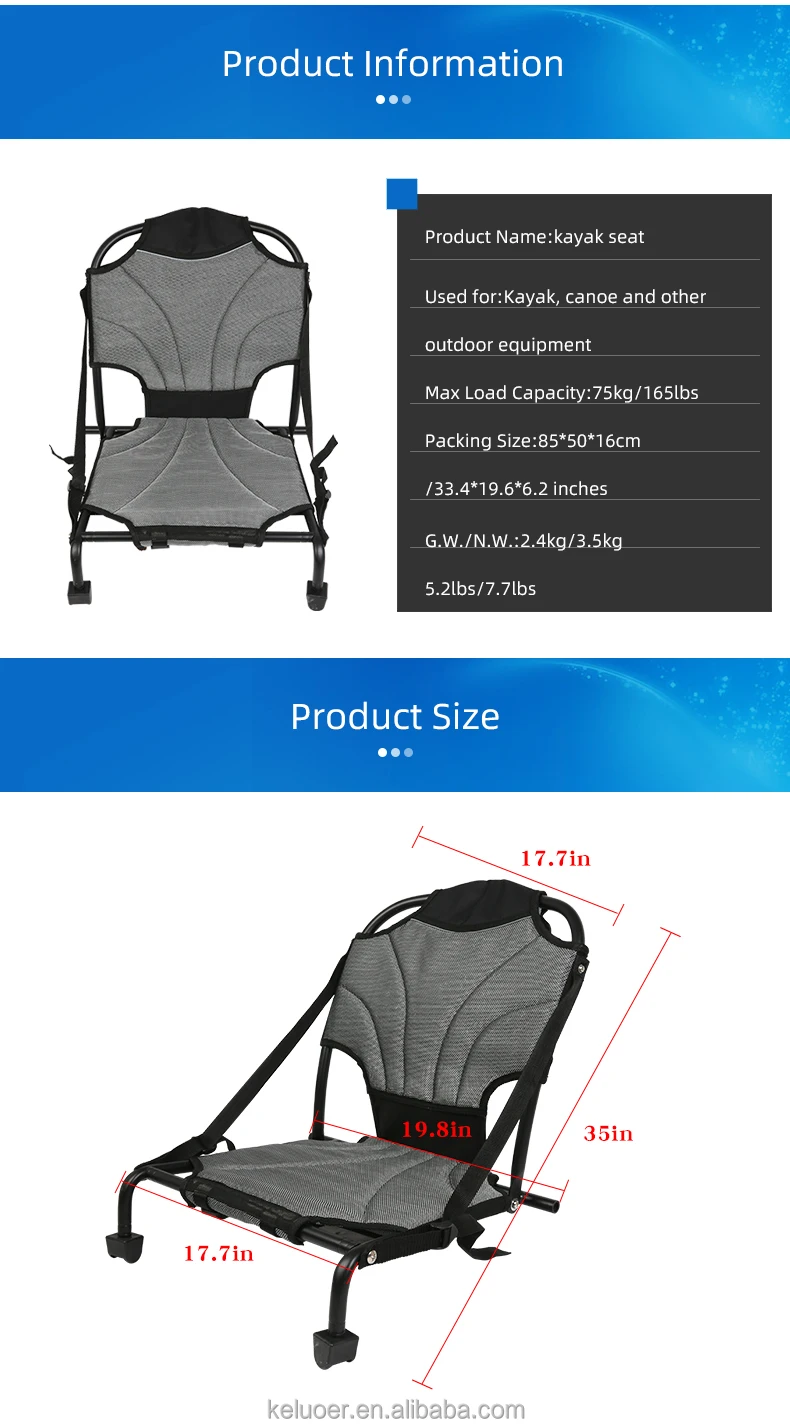 Kayak Accessory Kayak Seat With Aluminum Frame Kayak Fishing Chair ...