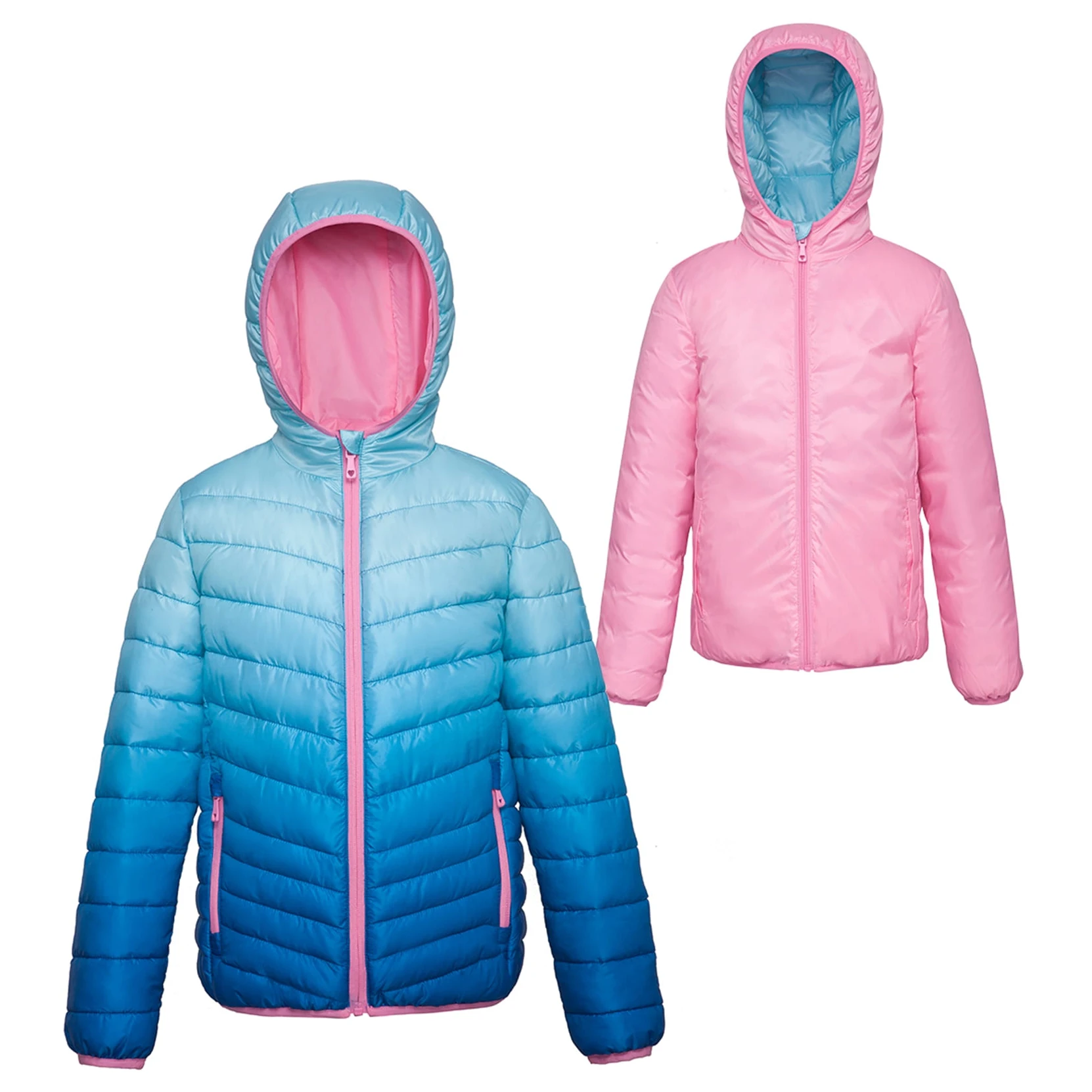 Girls' Reversible Light Puffer Jacket Coat Sizes 4-18 Girls Coats ...