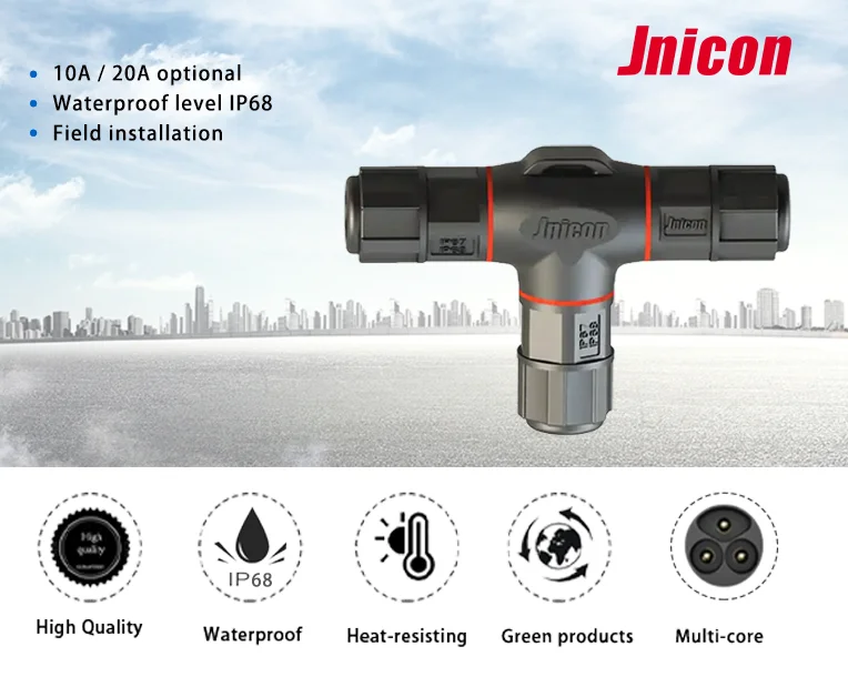 20a T Type 3 Way Connector Screw Locking Waterproof Connector Electric ...