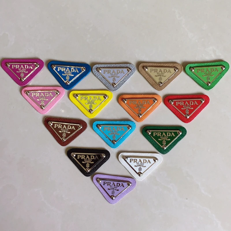 Best Selling Brand Logo Triangle Patch Metal Leather Shoes