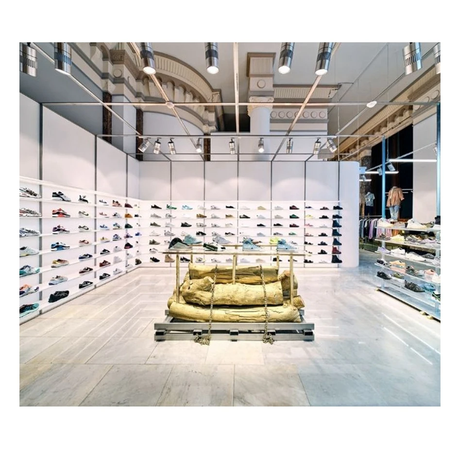 Sport Shoe Shop Display Showroom Design Sneakers Window Store Fixture ...