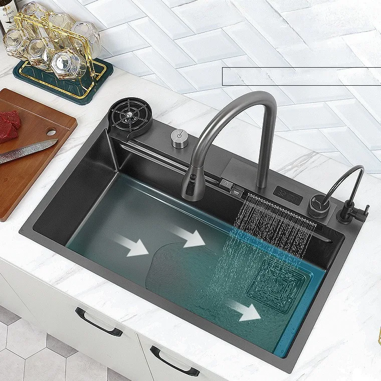 Waterfall Kitchen Sink - Stylish Stainless Steel Sinks