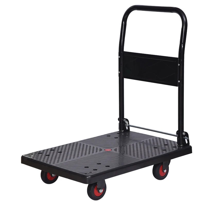 Plastic /steel Heavy Duty Platform Hand Cart/4 Wheel Hand Truck Loading ...