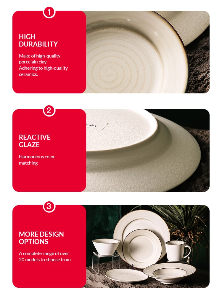 WEIYE Arabian Style Retro Ceramic Serving Ceramic Plates Unbreakable ...