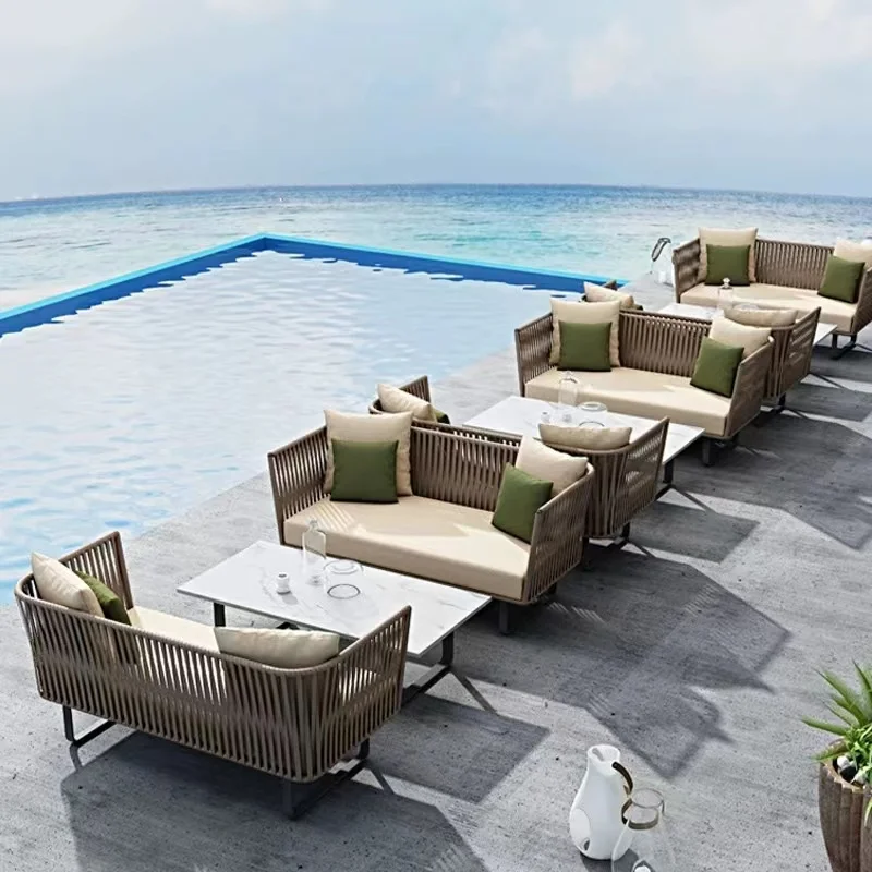 Rattan Sofa Single Garden Chair Balcony Outdoor Designer