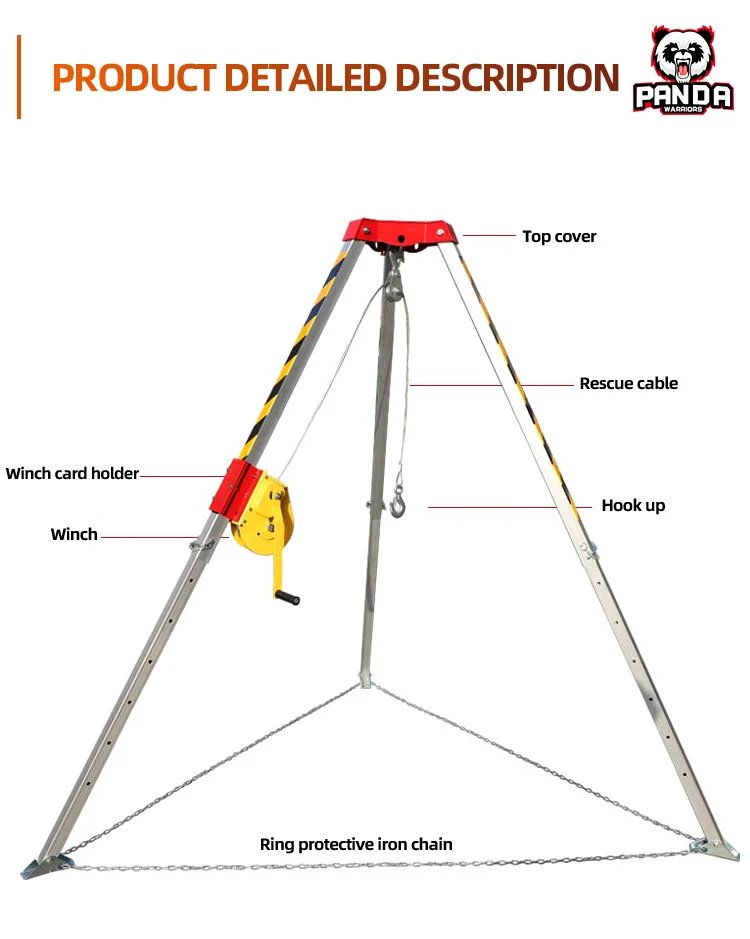 Fire Confined Space Rescue Tripod With Self-lock Alumin - Buy Confined ...
