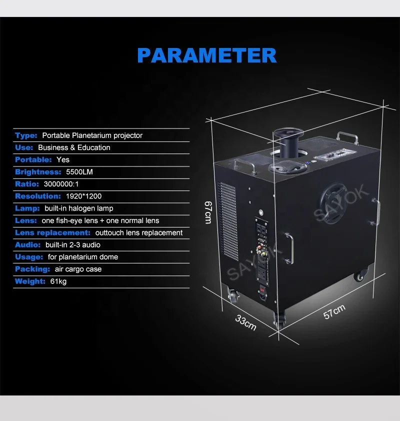 360 Degree Fulldome Portable Planetarium Projector ports