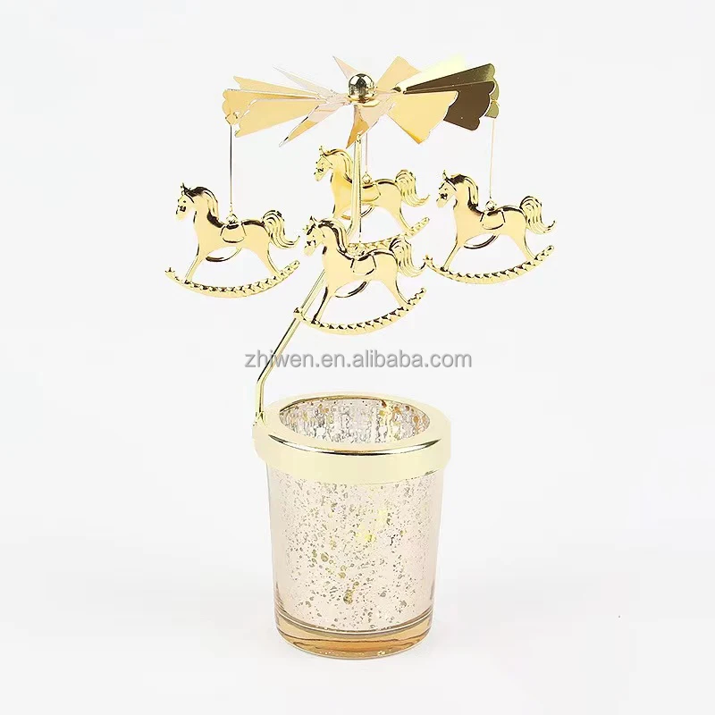 2024 Wholesale Christmas Candle Holder Carousel Soy Wax Rotating Candle ...