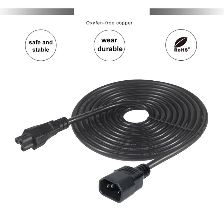 Black Cable Reel Electric Rice Cooker C14 Male To Female Extension Ac ...