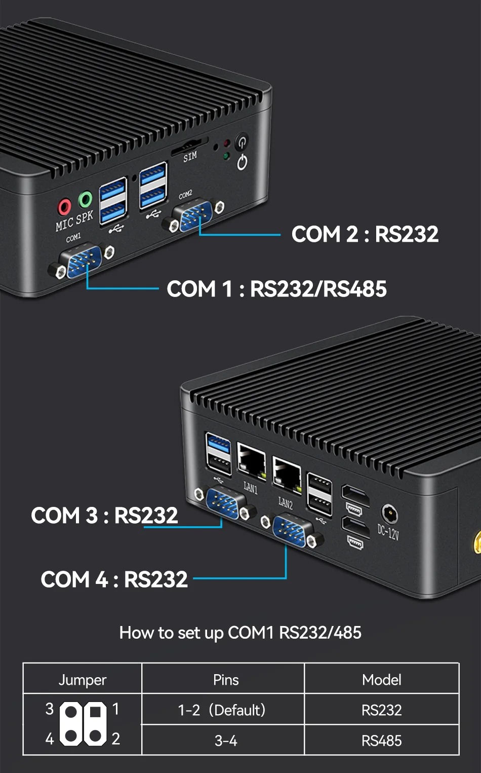 Fanless Dual LAN IOT Industrial Computer J4125 Ubuntu Linux
