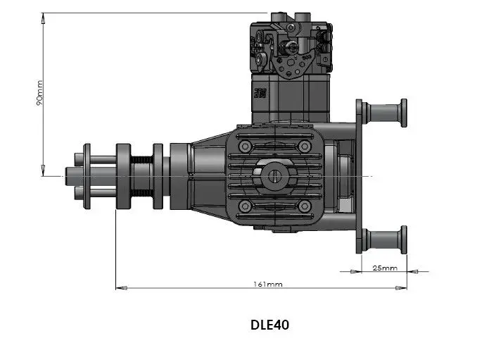 Original DLE Engine DLE-40cc Twin Gasoline W/ Electronic Ignition for ...