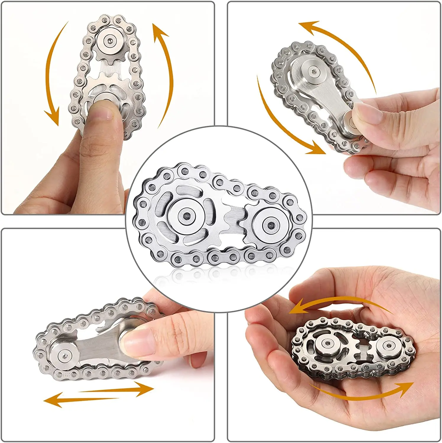 Sensory Bike Chain Gears Fidgets Spinner Adults Edc Novelty Toy Pack ...