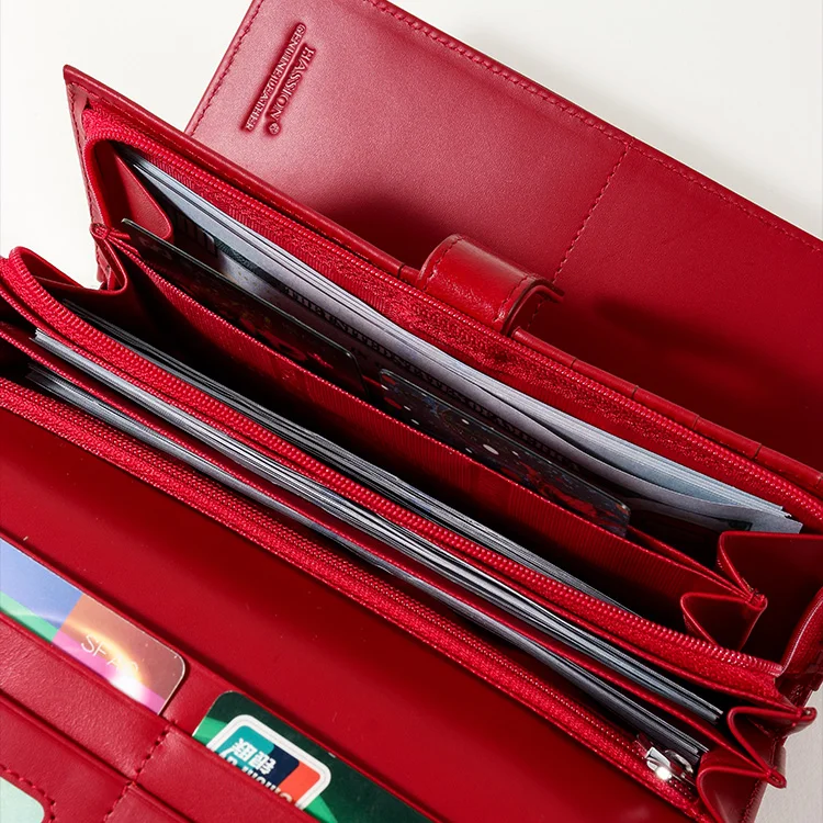 Factory Supply New Design Red Cardholder Women Wallets Genuine Leather ...