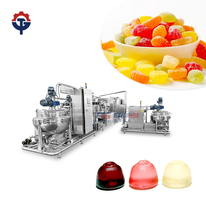 Commercial Small Automatic Jelly Candy Production Line Gummy Bear Soft Candy Making Machine ...