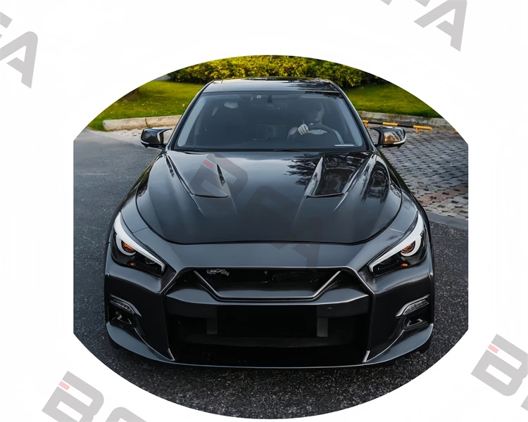 Infiniti Q50 Fiberglass Front Bumper Upgrade - LB GTR Kit