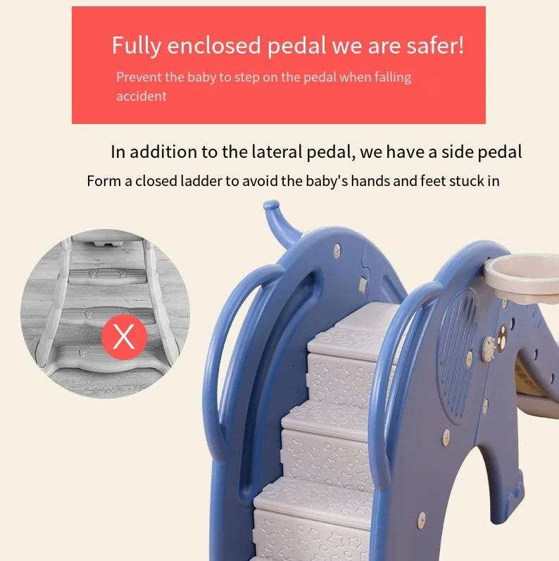 Cheap Cute Cartoon Kids Plastic Indoor Play Slide 2 In 1 Baby ...