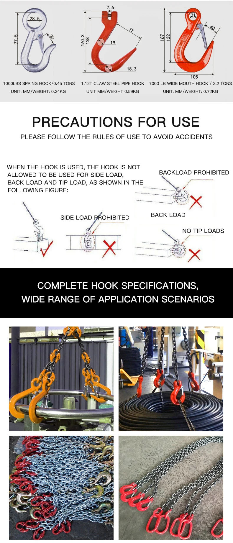 1ton Swivel Hook Drop Forged Chain Swivel Eye Hoist Hooks For Lifting ...