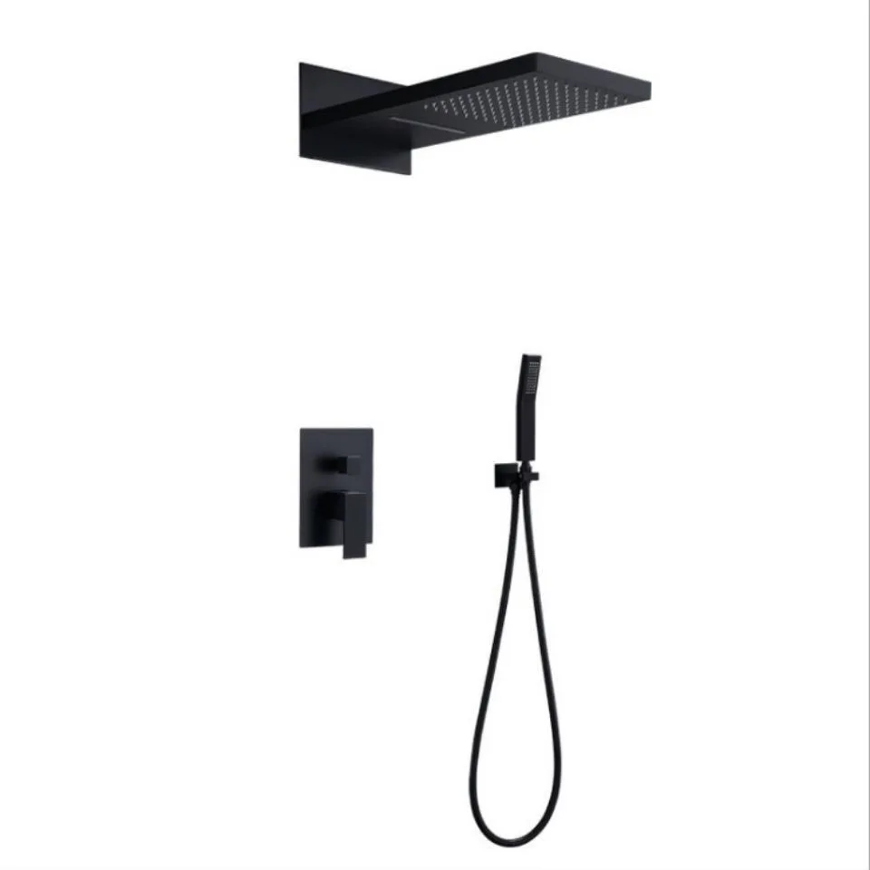 Fancy Grey Concealed Brass Wall Mounted Triple Handle Shower Set Matt ...