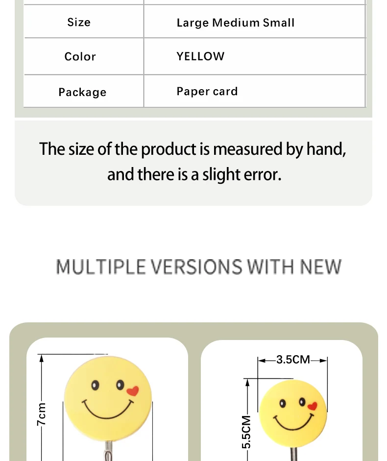 Small Smiley Face Hook - Versatile and Durable Plastic