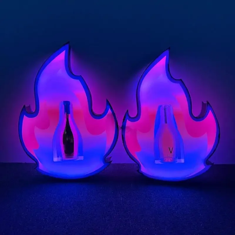 OEM Acrylic Fire LED Bottle Presenter Glorifier VIP Flame Display LED ...