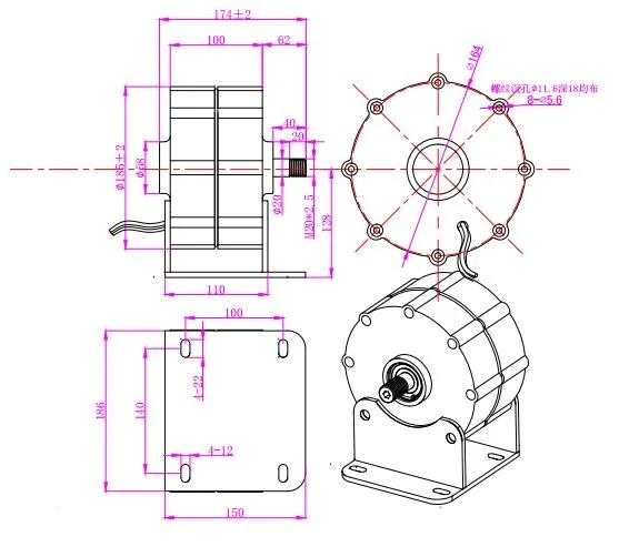 600W Permanent Magnet Generator - Efficient Power Solutions