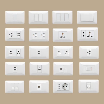 Us Standard 16a Modern Luxury Wall Switch Light Wall Sockets And ...