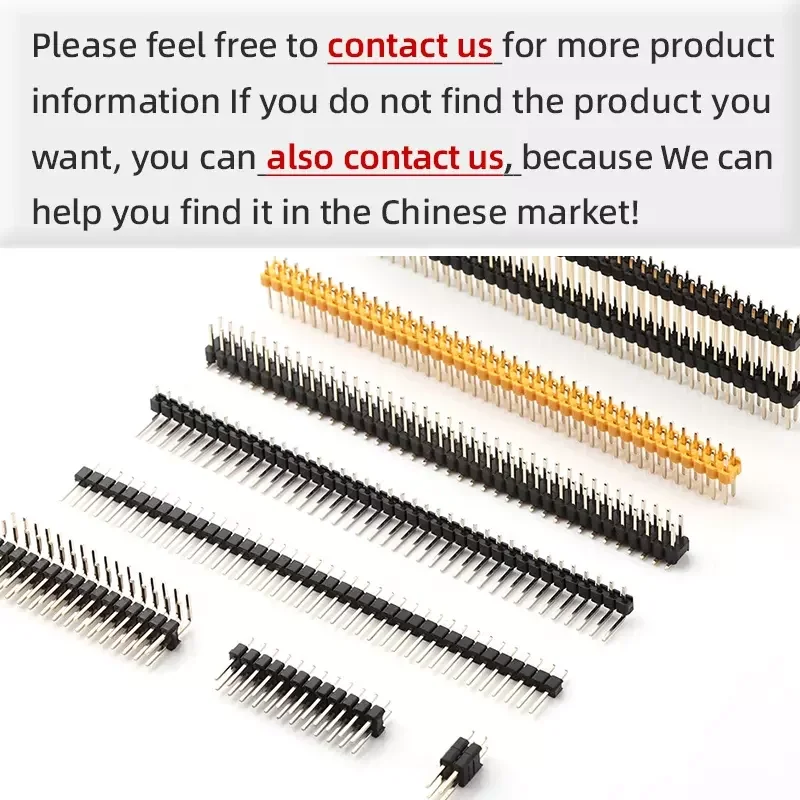 2.54mm Single Row 1*2pin Male 2.54 Pin Header Connector Vertical Through-Hole for PCB 2A Rated ...