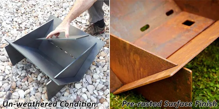Detachable Camp Firepit Foldable Brazier Corten Steel