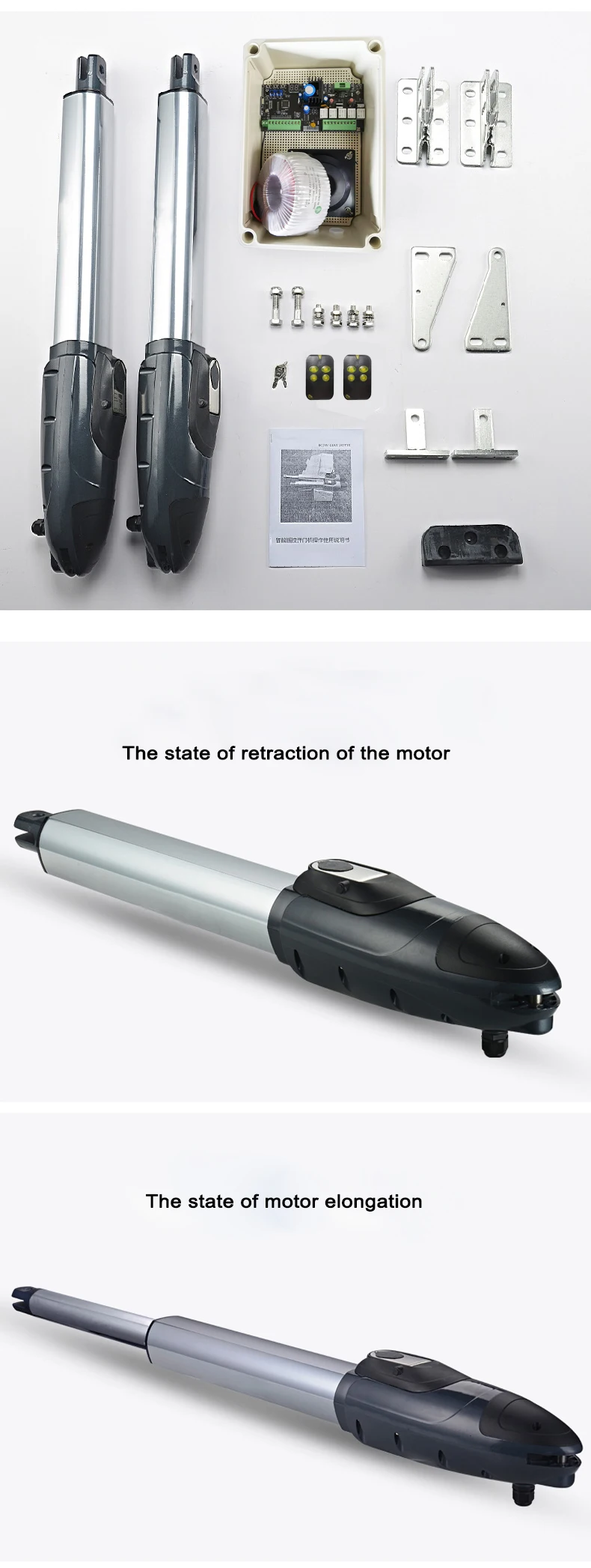 500KG Electric Linear Worm Gear Pistons Gate Opener Kit