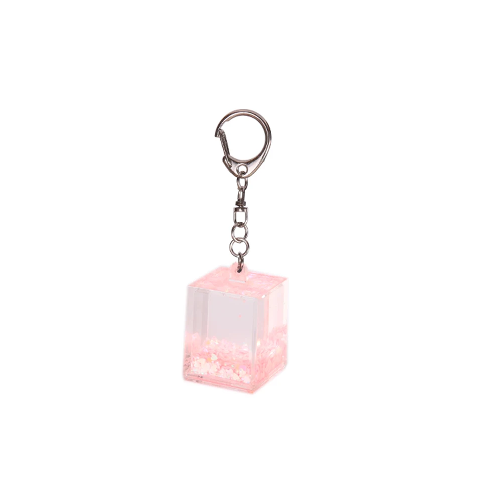 Customized Acrylic Glitter Shaker Cube Keychains - Oem/odm