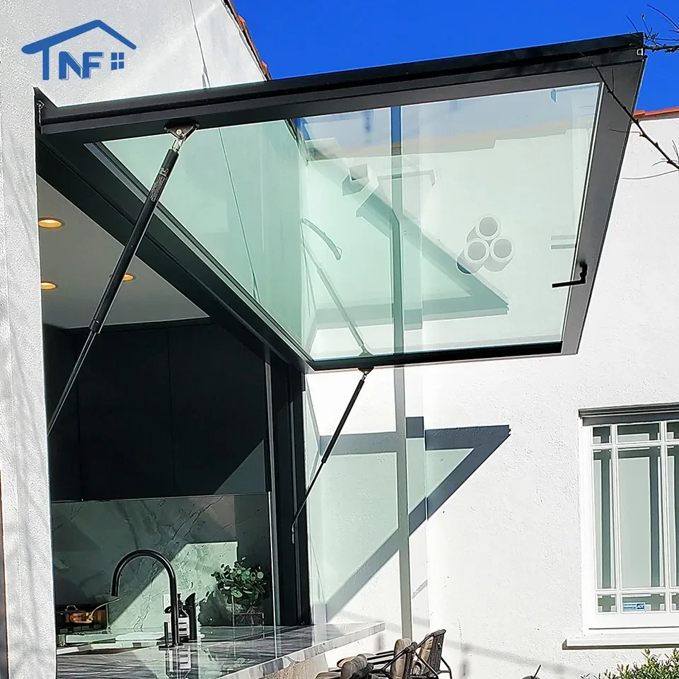 Thermal Break Aluminium Gas Strut Pass Through Windows Top Hung ...