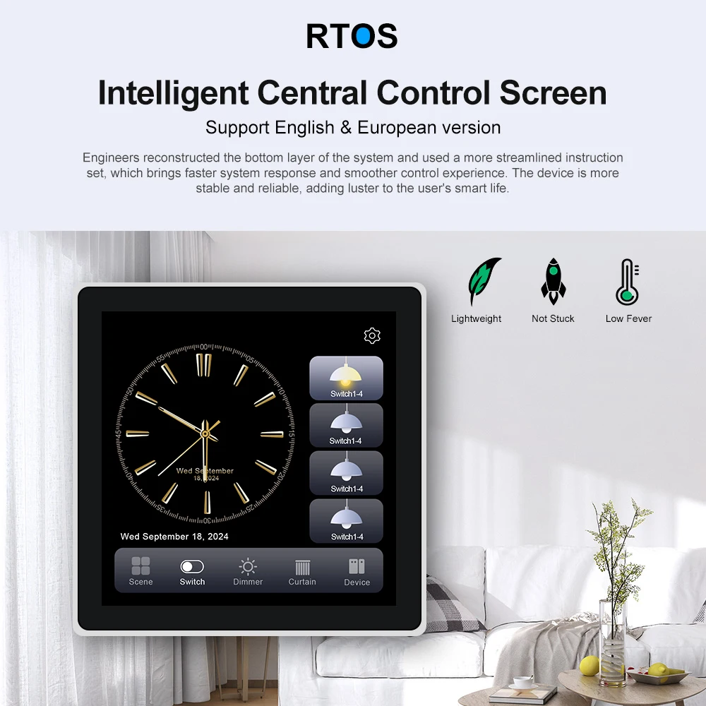 2024 Smart Lighting Control Touch Panel - Tuya Zigbee 4 Inch