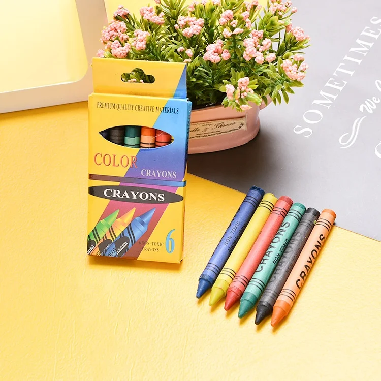 Cheap Non-Toxic Washable Crayons - 6 Colors Set for Kids