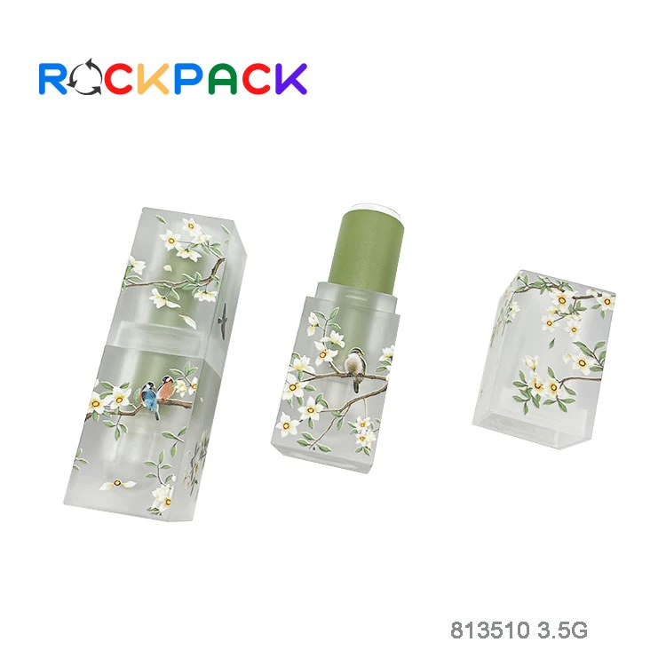 Green Color square 3.5g Empty Plastic LipGloss Tubes Lip Gloss ...