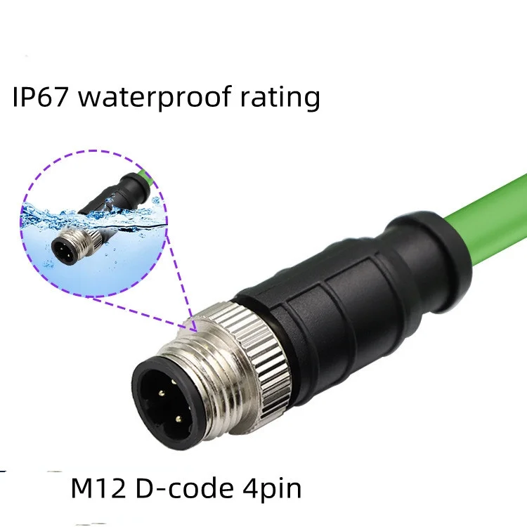 M12 Ethernet 4 Pin To Rj45 Cat5e Cable Bare Copper Communication Cable ...