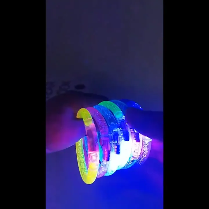 Led Rave Bracelets Party Favors Light Up Acrylic Bangle For ...