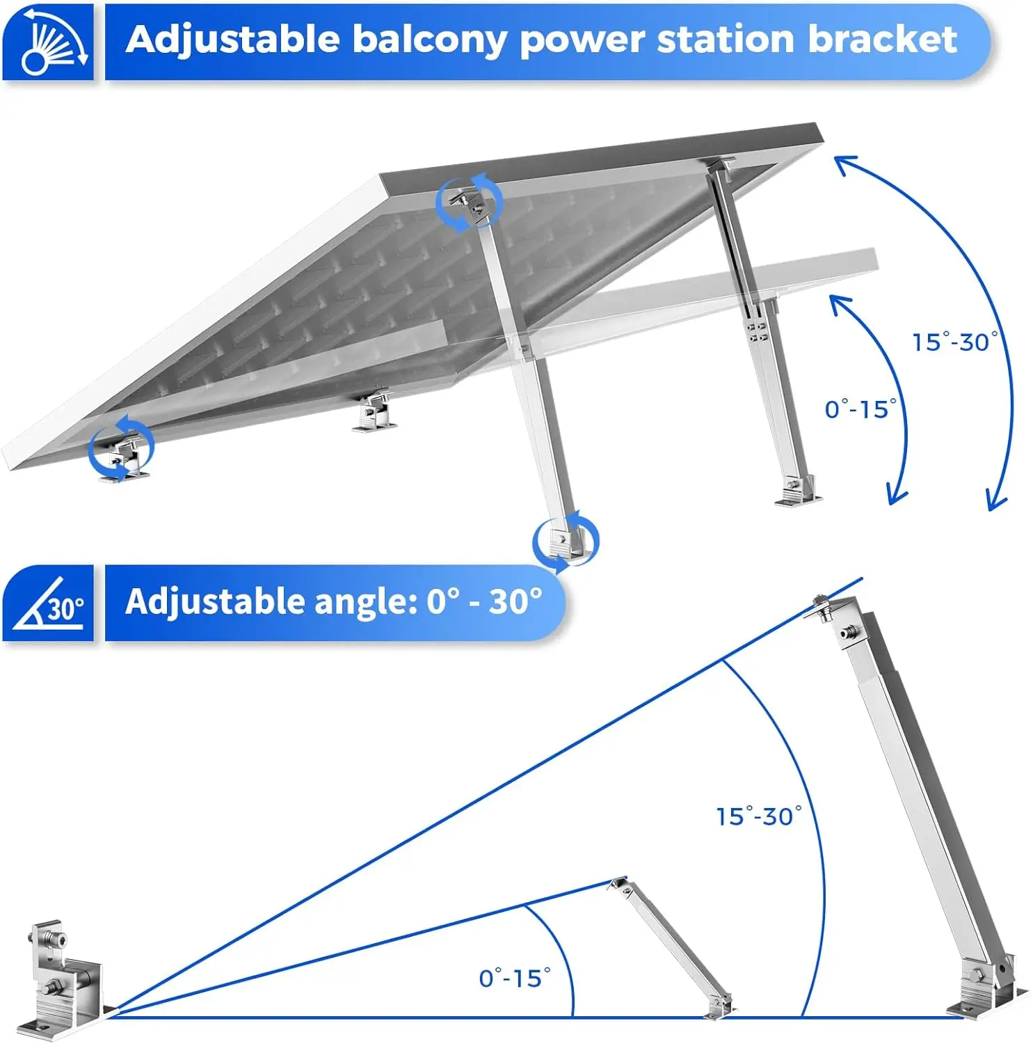 Adjustable Aluminum Roof Triangle Stand Solar Panel Mounting Bracket ...